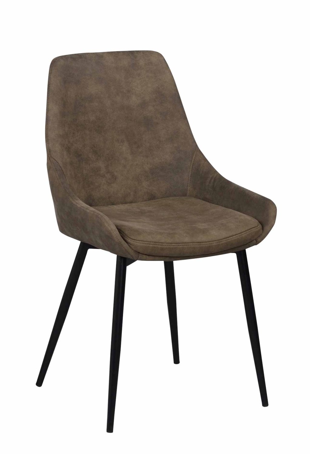 ROWICO Sierra spisebordsstol - brunt stof/sort metalstel - Spisebordsstole - BOBO Home