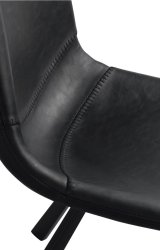 ROWICO Aubum spisebordsstol - sort PU læder m. metalben ...