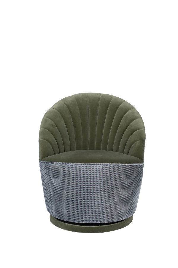 DUTCHBONE Madison drejestol - grå og olivengrøn fløjl stof - Drejestole ...