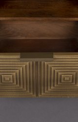 DUTCHBONE Volan TV-bord , m. 2 låger, 1 rum og 1 skuffe - brun og guld ...