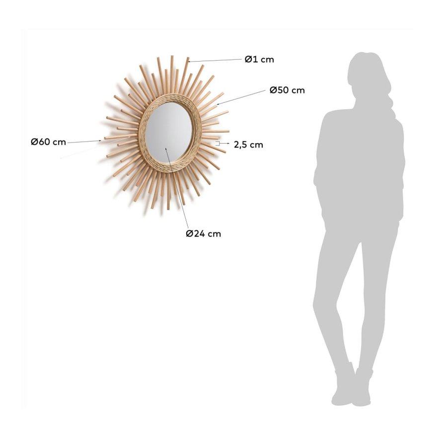 LAFORMA Rund Naturlig Marelli Väggspegel - Spegelglas och Naturlig ... LAFORMA Rund Naturlig Marelli Väggspegel - Spegelglas och Naturlig ...