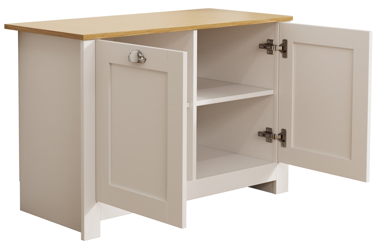 VCM NORDIC Balusa M kommode, m. 2 låger og 2 hylder - hvid/natur træ ...