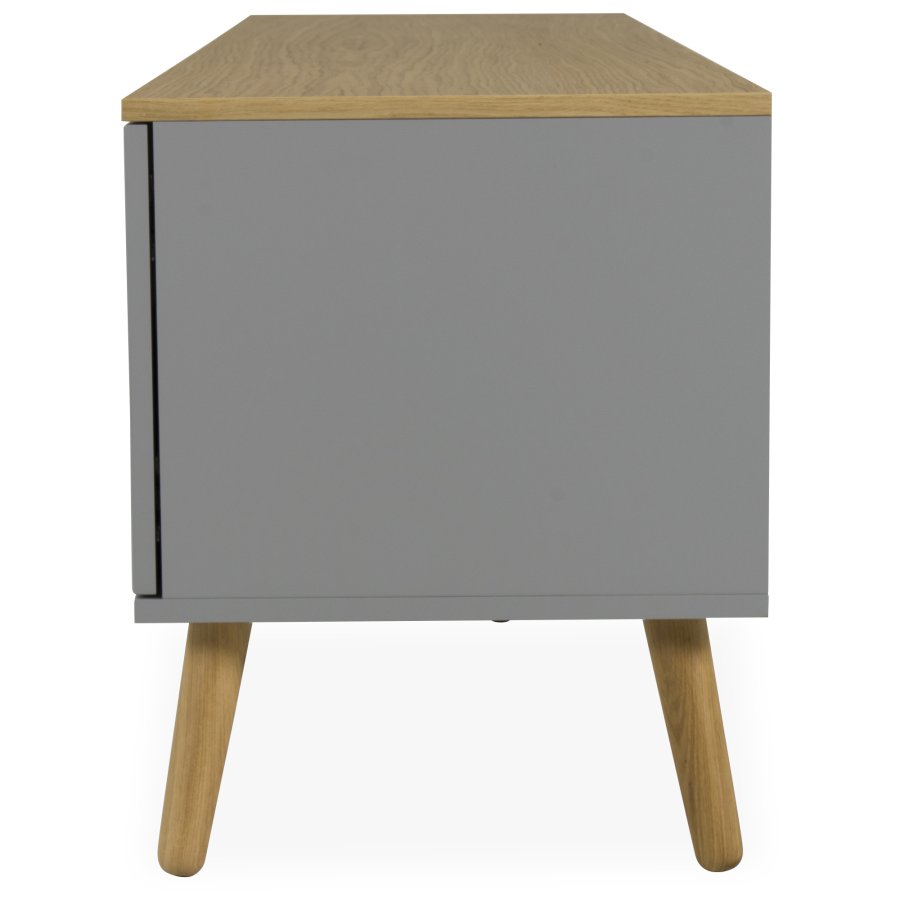 TENZO Dot TV-bord, m. 4 hylder, 2 låger, 2 skuffer - grå mdf/spånplade ...