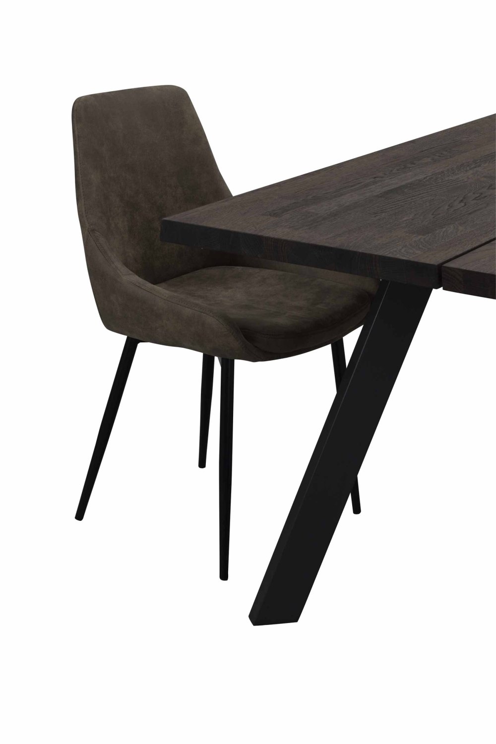 ROWICO Sierra spisebordsstol - brunt stof/sort | Køb nu!